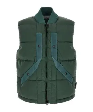 Stone Island Stand-collar Down Vest - Green