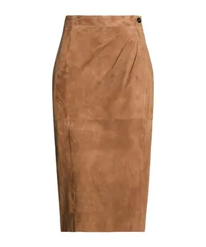 Max Mara Solidcolor Suede Skirt - Camel