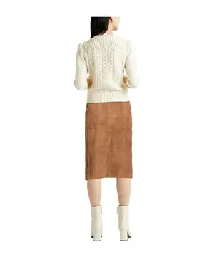 Max Mara Solidcolor Suede Skirt