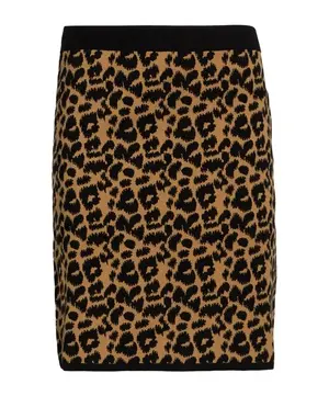Max Mara Leopardprint Knit Midi Skirt - Black
