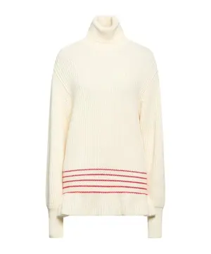 Chloé Chloe Two-Tone Paneled Knit Turtleneck Sweater Ivory