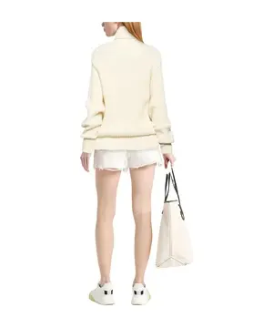 Chloé Two-tone Paneled Knit Turtleneck Sweater - Ivory