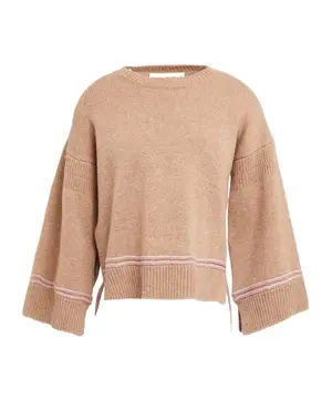 Marni Twotone Wool Shortsleeve Knit Sweater - Brown