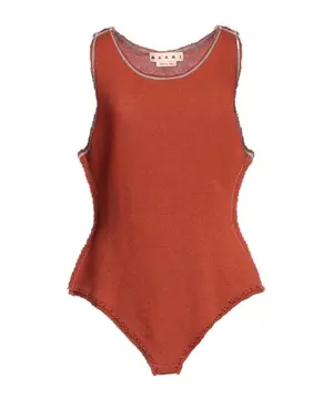 Marni Solidcolor Cashmere Sleeveless Knit Top - Brown