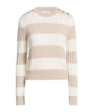 Max Mara Striped Long-sleeved Knitted Sweater - Nude