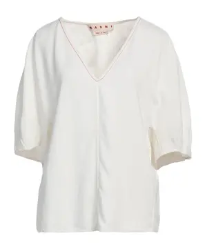 Marni Minimalist Solidcolor Shortsleeve Top - White