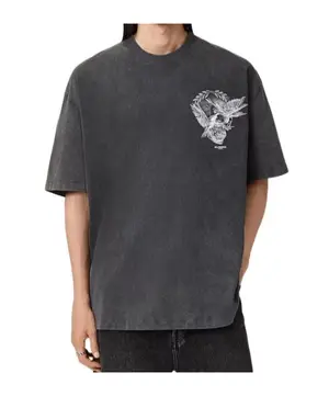 ALLSAINTS Mysteries Oversized Graphic T-shirt - Washed Black