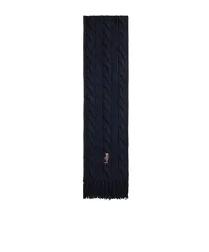 Polo Ralph Lauren Polo Bear Cable-knit Scarf - Navy Blue