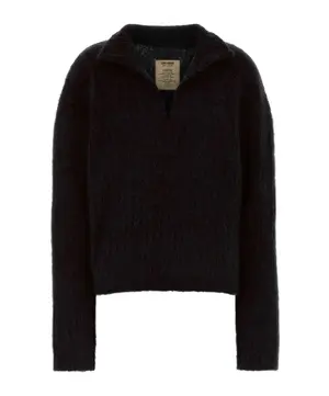 UMA WANG Long-sleeved Knitted Pullover - Black