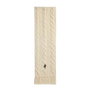 Polo Ralph Lauren Polo Bear Cable-knit Scarf - Cream