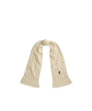 Polo Ralph Lauren Polo Bear Cable-knit Scarf - Cream