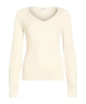 Max Mara Max Mara Solid-Color Ribbed-Knit Sweater No