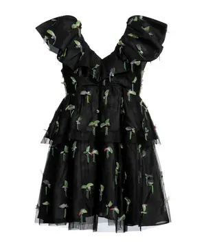 GANNI Colorful Sleeveless Maxi Dress - Black