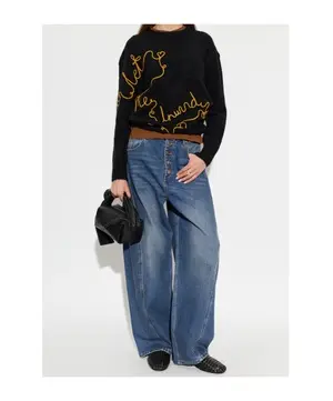 ALLSAINTS Embroidered Crew Neck Sweater