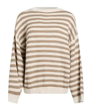 Brunello Cucinelli Striped Knit Sweater - Khaki