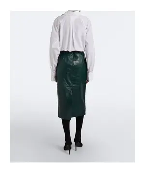 THE FRANKIE SHOP Croc-effect Leather Pencil Skirt