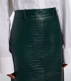 THE FRANKIE SHOP Croc-effect Leather Pencil Skirt