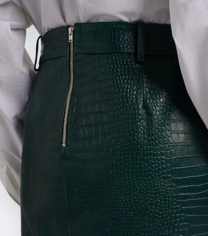 THE FRANKIE SHOP Croc-effect Leather Pencil Skirt
