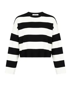 Max Mara Striped Knitted Top - Black