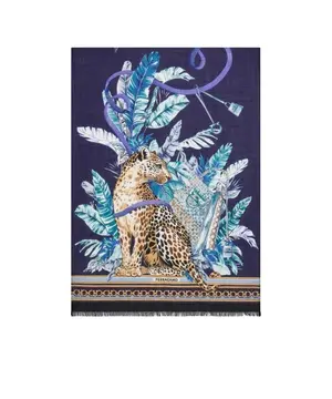 FERRAGAMO Feline Print Pure Wool Stole