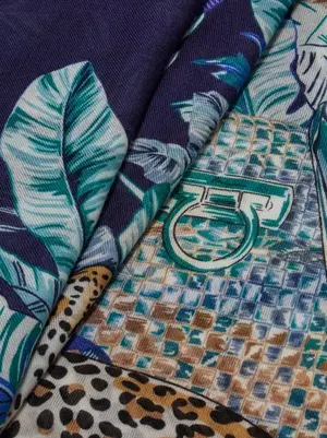 FERRAGAMO Feline Print Pure Wool Stole