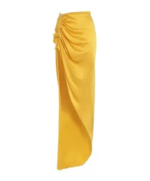 Rick Owens Asymmetric Satin Maxi Skirt