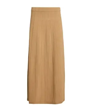 Max Mara Solid-color Wool A-line Skirt - Nude
