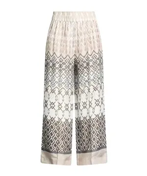 Brunello Cucinelli Multicolor Chiffon Trousers - Sand-colored