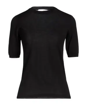 Max Mara Short-sleeved Knitted Sweater - Black