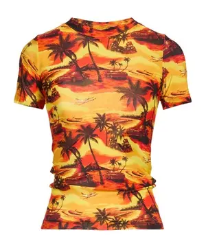 Balenciaga Short-sleeved Printed T-shirt - Yellow