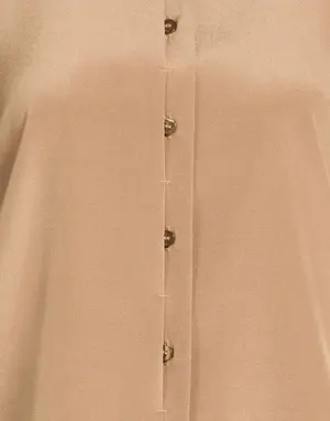 Max Mara Solid Colour Satin Stretchy Long Shirt - No
