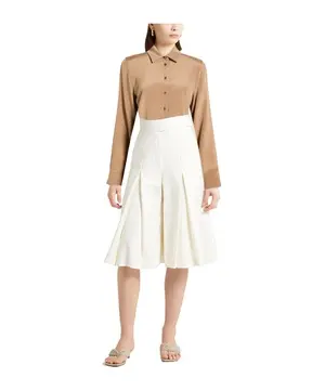 Max Mara Solid Colour Satin Stretchy Long Shirt - No