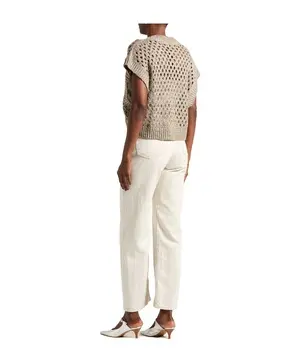 Brunello Cucinelli Solidcolor Vneck Sleeveless Knit Sweater
