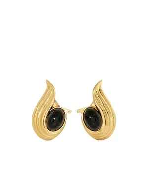 FERRAGAMO Earrings With Gems - Gold/black