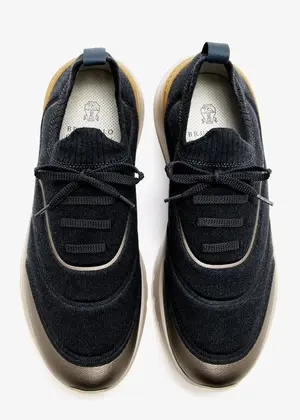Brunello Cucinelli Knitted Slip-on Sneakers - Black