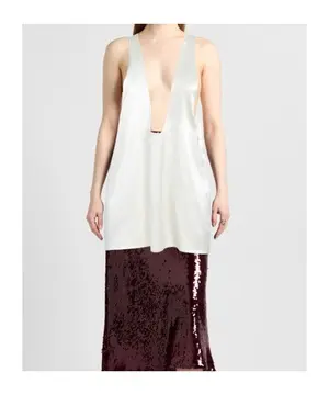 Saint Laurent Satin Sleeveless Top - White