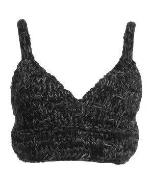 Dolce & Gabbana Multicolored Sleeveless Knit Crop Top - Black