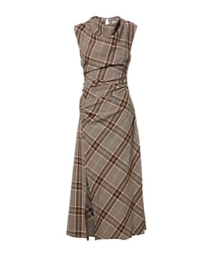 Simkhai Burke Draped Plaid Dress - Brown