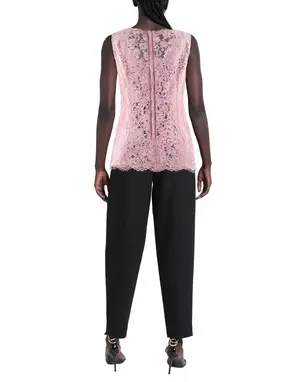 Dolce & Gabbana Minimalist Solid-color Sleeveless Lace Top