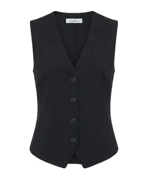 Max Mara Stretchy Fabric Waistcoats - Black
