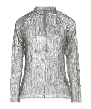 Tory Burch Solidcolor Turtleneck Longsleeve Top - Gray