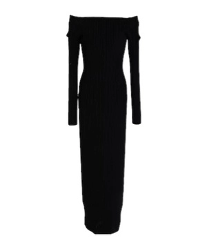 Max Mara Fitted Longsleeve Knit Dress - Black