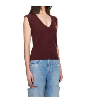 MAISON MARGIELA Distressed Four Stitches Vest - Bordeaux