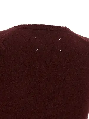 MAISON MARGIELA Distressed Four Stitches Vest - Bordeaux