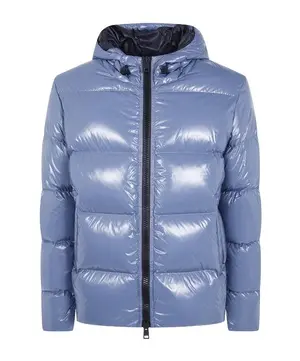 Herno Quilted Hooded Down Jacket - Blue