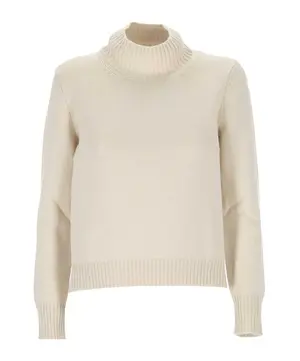 GRAN SASSO Ribbed-knit Mock-neck Sweater - Beige