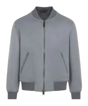 Brioni Long-sleeve Zip-up Jacket - Zinc