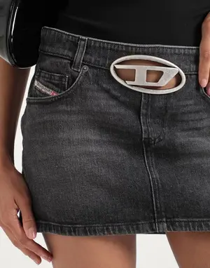 DIESEL® Solidcolor Denim Flare Skirt