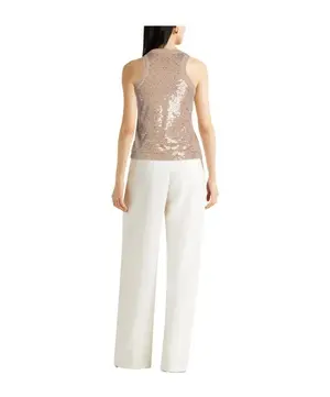 Brunello Cucinelli Sleeveless Round-neck Sequined Top