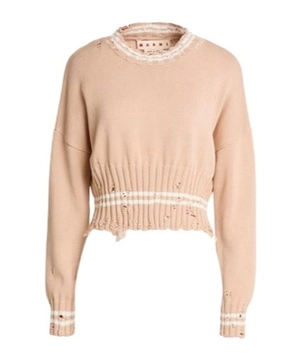 Marni Solid Color Breathable Knit Long Sleeve Top